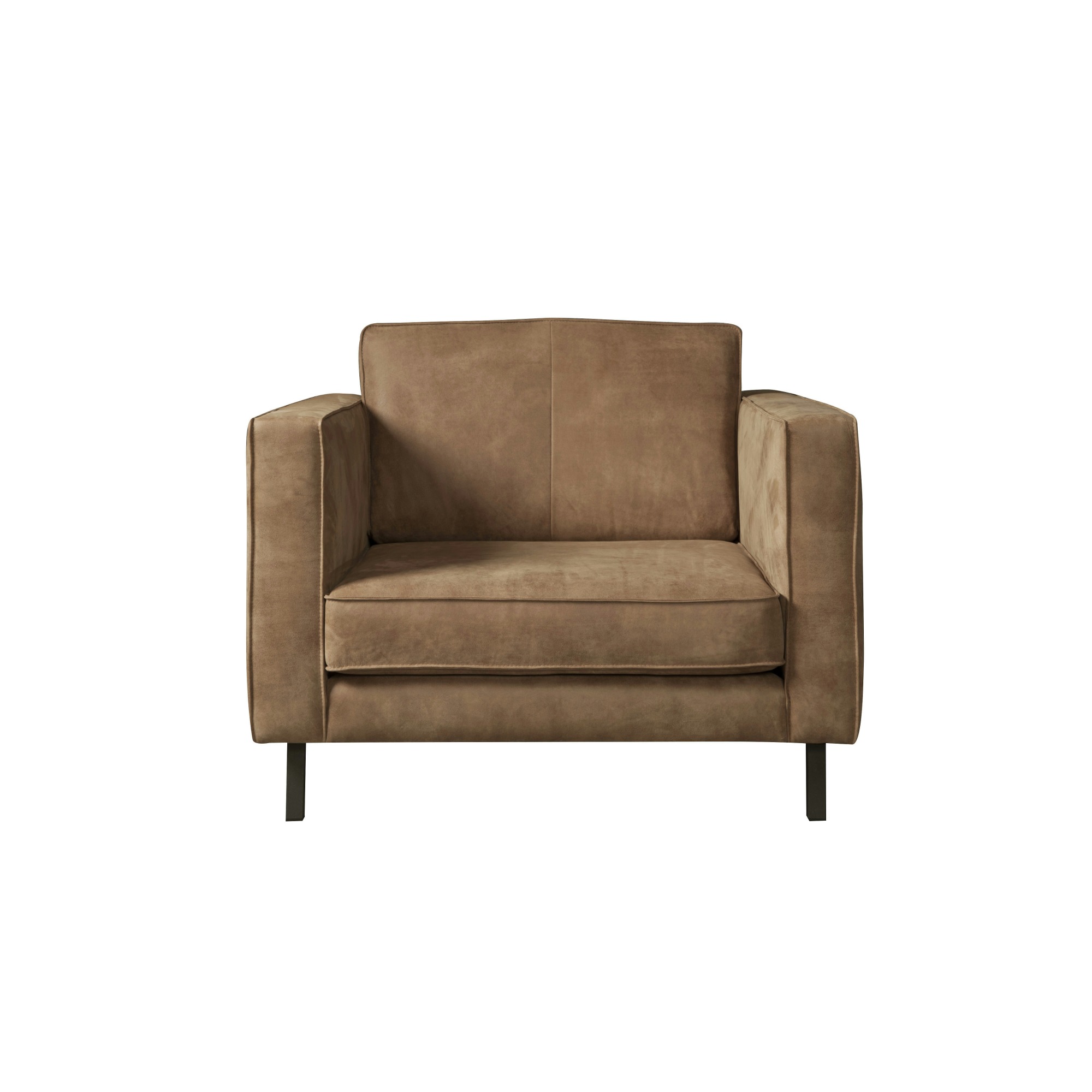Loveseat fauteuil Ruben met glad leder taupe | Fauteuils | Banken ...