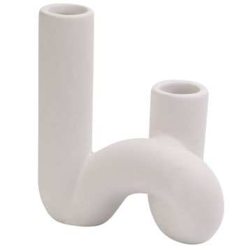 Keramieken vaasje mat wit (11x6x12cm) | Karwei