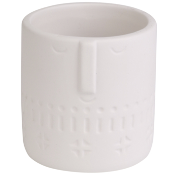 Keramieken vaasje gezicht wit (8x8x8cm) kopen? | Karwei