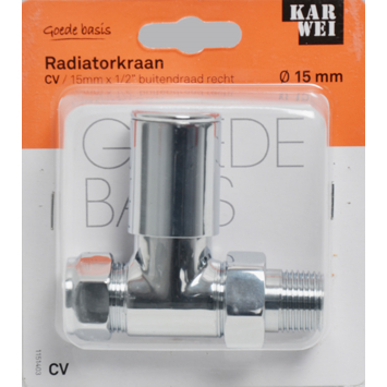 Karwei Radiatorkraan Recht Design 15x1/2 kopen? CV aansluitmateriaal ...