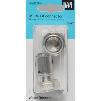 KARWEI Multi-Fit connector (binnendraad x knel) 3/4" x 20x2mm 2 stuks kopen? | Karwei