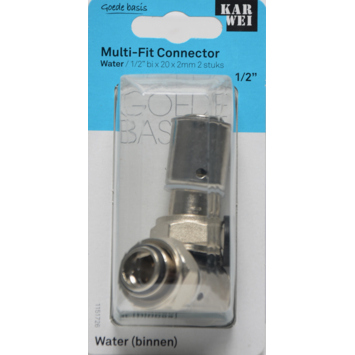 KARWEI Multi-Fit connector (binnendraad x knel) 1/2" x 20x2mm 2 stuks | Karwei