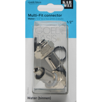 KARWEI multi-fit connector 14 x 2mm 1/2" binnendraads 2 stuks | Karwei