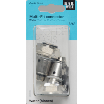 KARWEI Multi-Fit connector (binnendraad x knel) 3/4" x 16x2mm 2stuks | Karwei