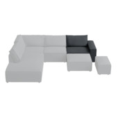 Modulaire bank James chaise longue grof geweven antraciet kopen ...