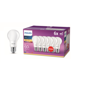 PHILIPS LED PEER 6X E27 60W WW MAT | Karwei