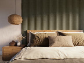 Lattenwand Decowall Acoustic Curve natuur eiken 260x30cm, 2 stuks (1 ...