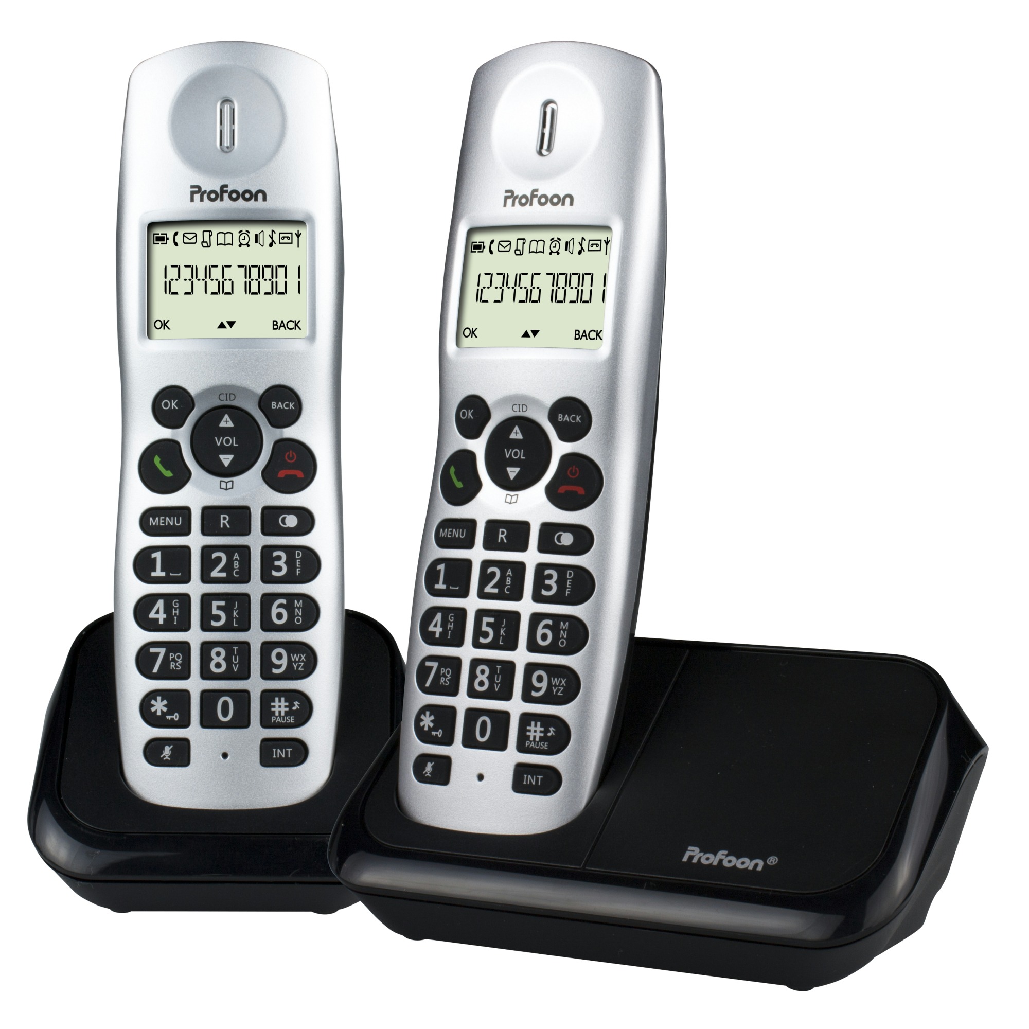 Profoon DECT telefoon PDX-8320 twinset grijs | Telefoons | Multimedia ...